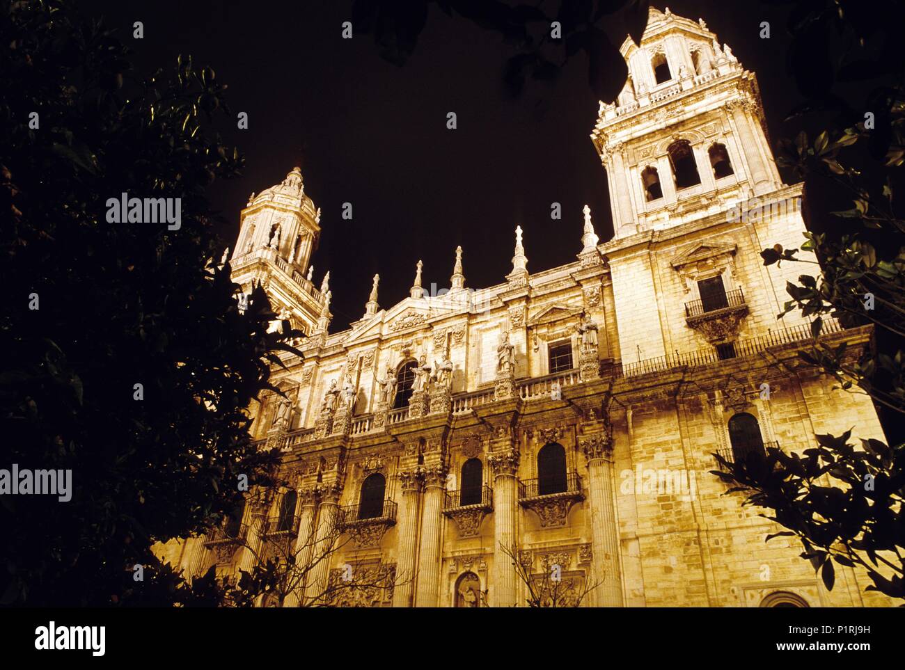 Jaén, cathedral by night (renaissance architecture Stock Photo - Alamy