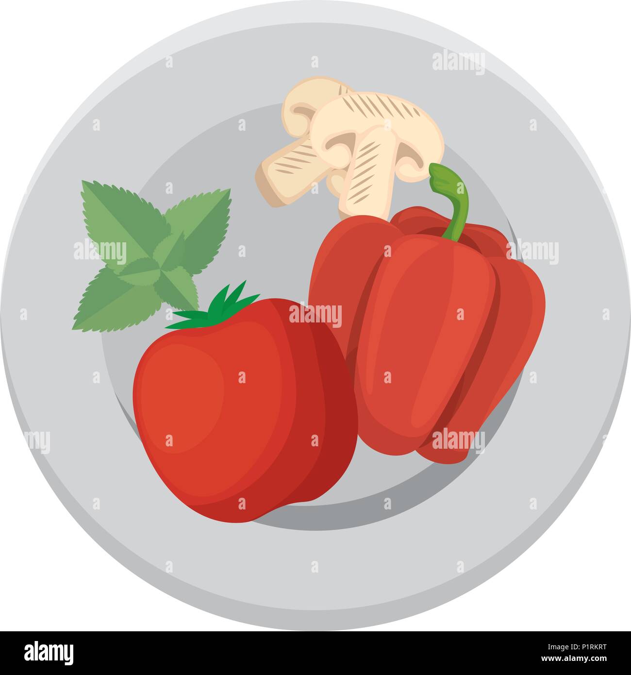 fresh tomato and peper healthy food vector illustration design Stock ...