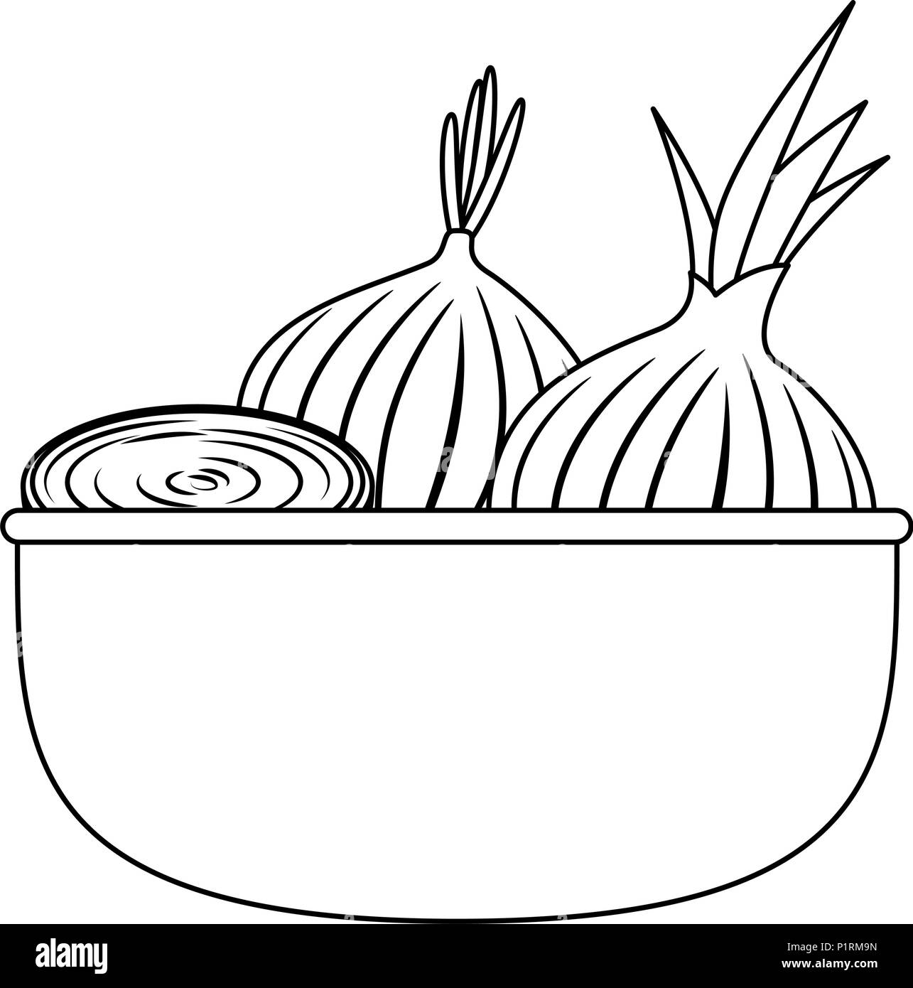 vegetables in kitchen bowl vector illustration design Stock Vector ...