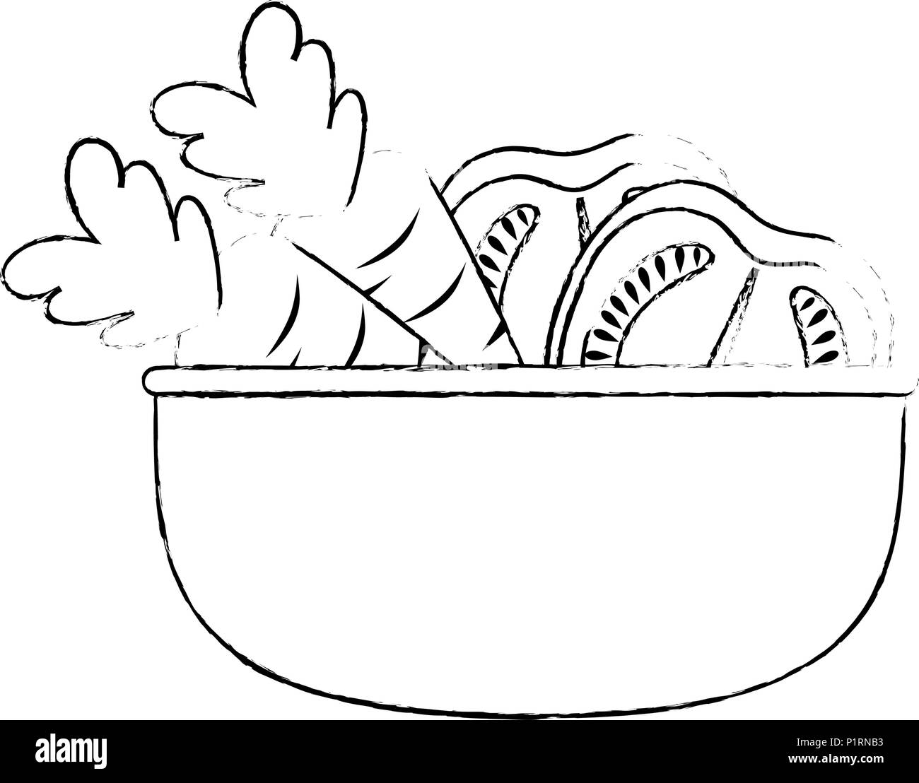 vegetables in kitchen bowl vector illustration design Stock Vector ...