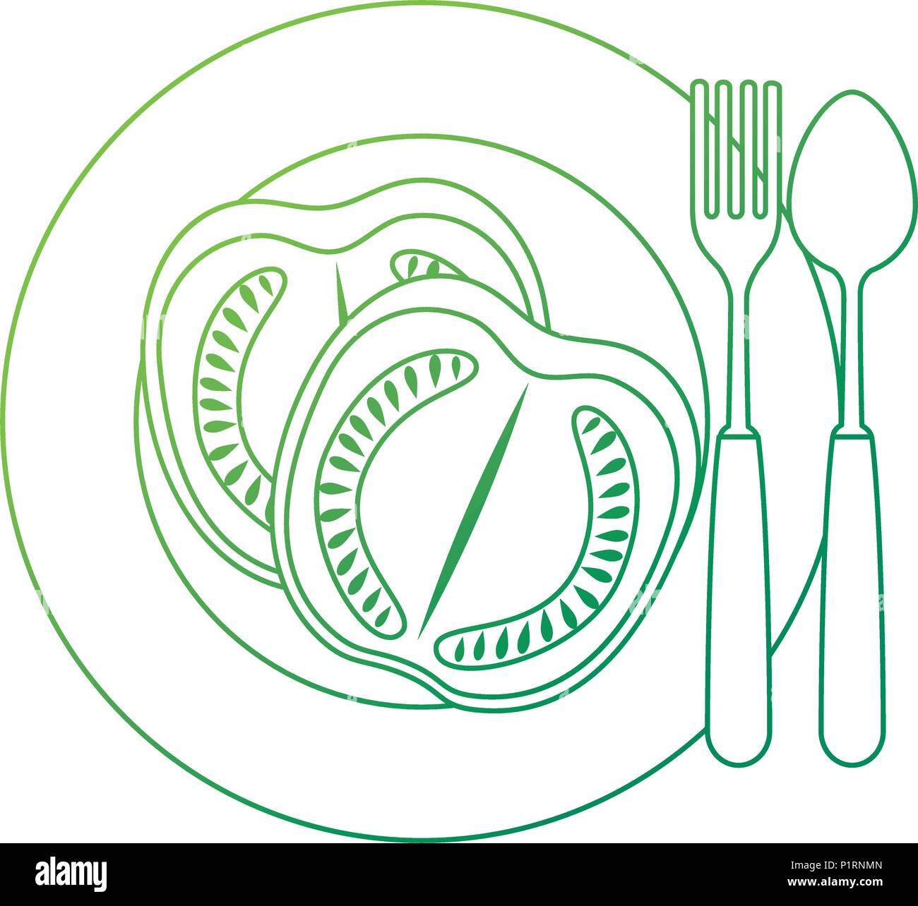 fresh tomato slide healthy food vector illustration design Stock Vector ...