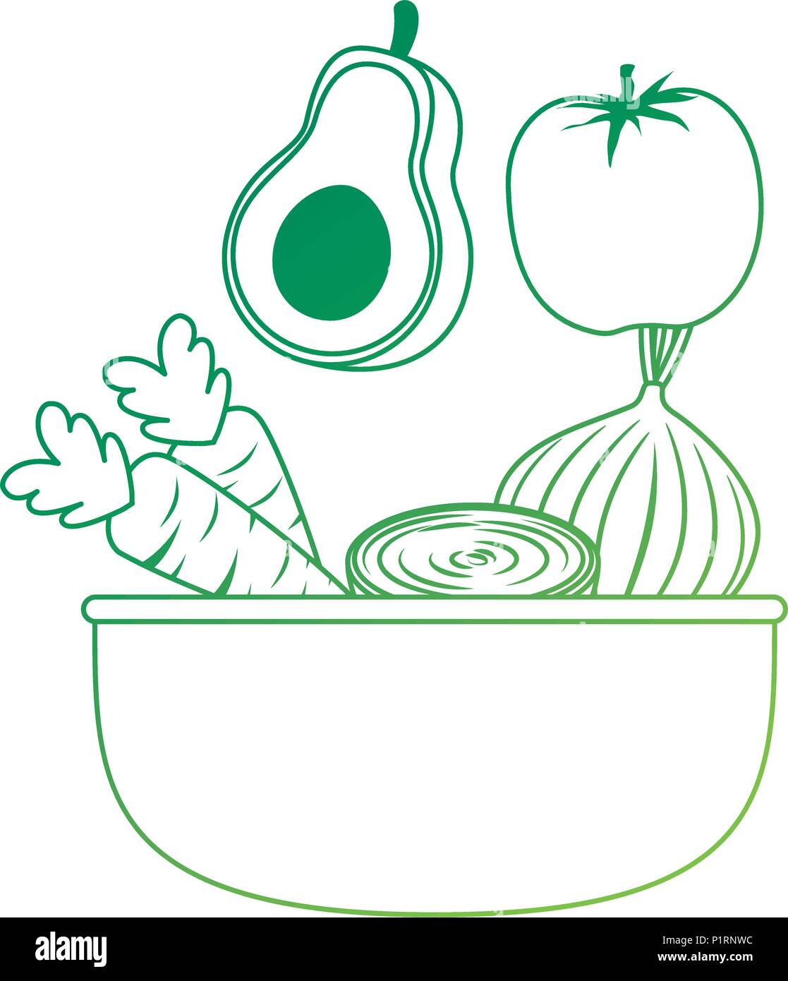 vegetables in kitchen bowl vector illustration design Stock Vector ...