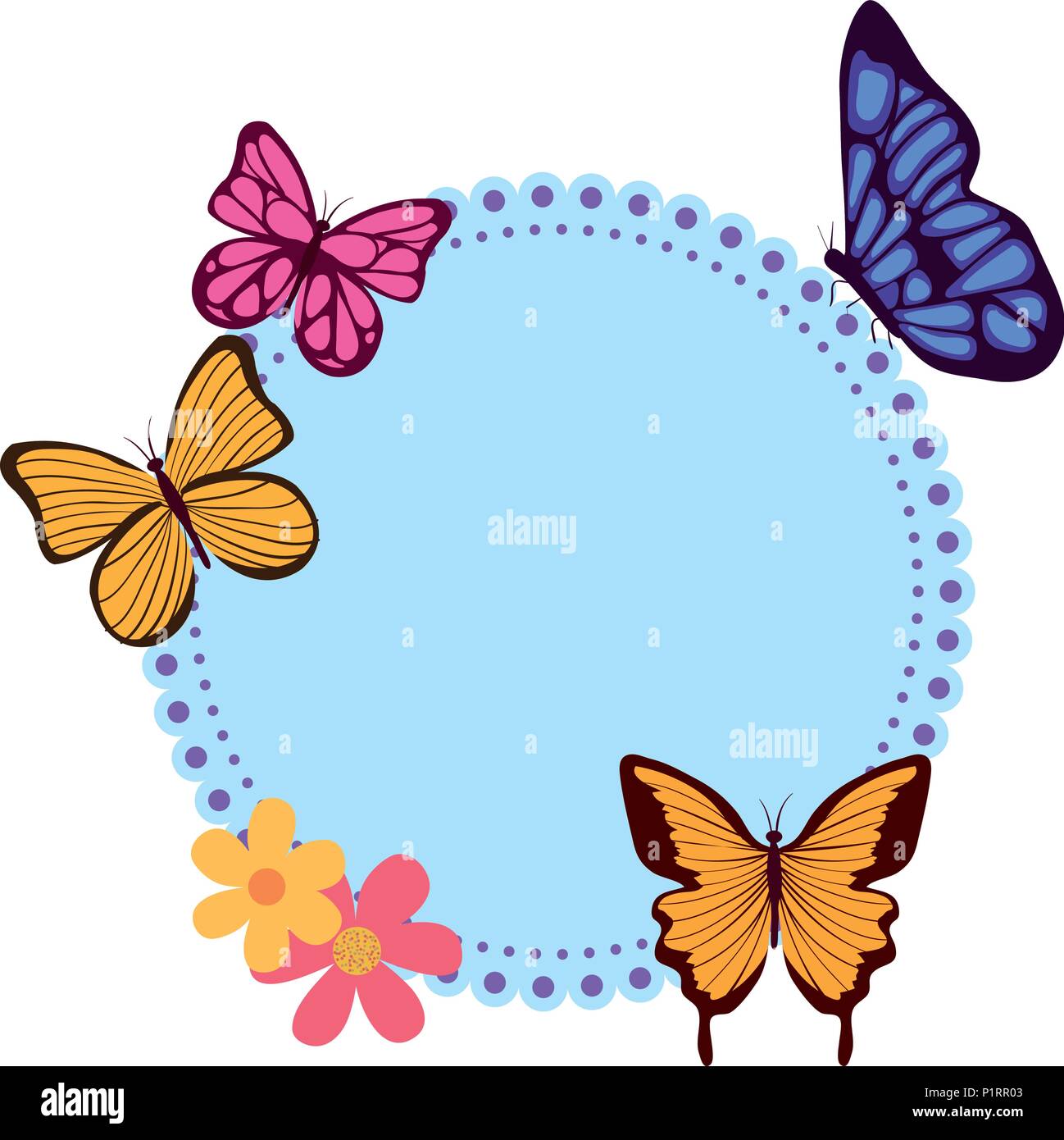 flowers garden with butterflies vector illustration design Stock Vector ...