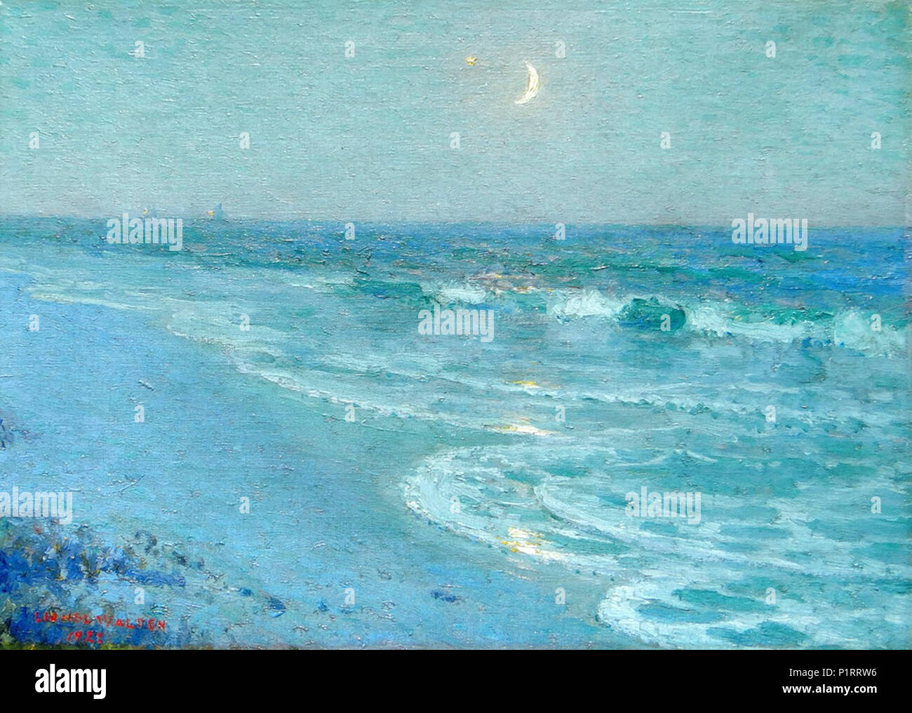 'Twilight, Evening Star and Crescent Moon...' by Lionel Walden, 1925 ...