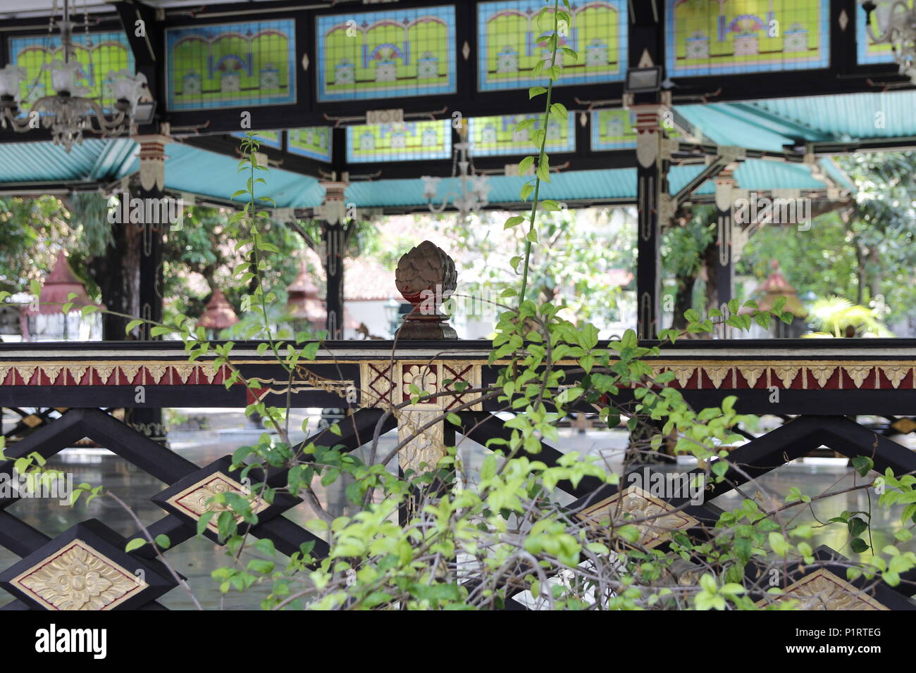Pendopo (pavilion) with the traditional Javanese design in the Kraton ...