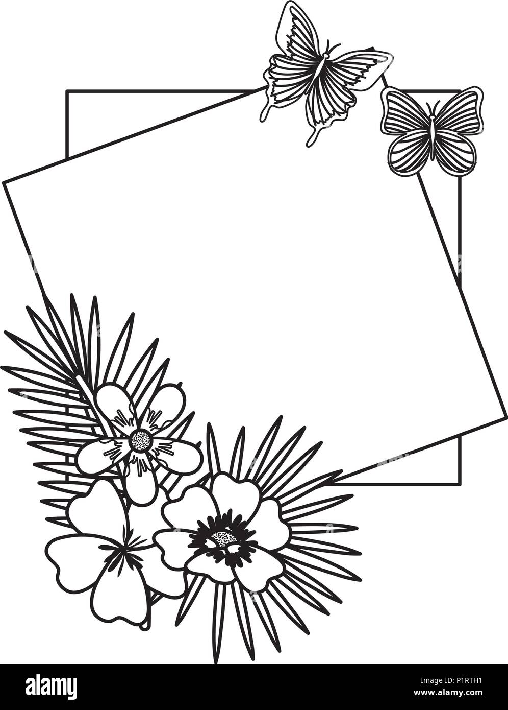 flowers garden with butterflies vector illustration design Stock Vector ...