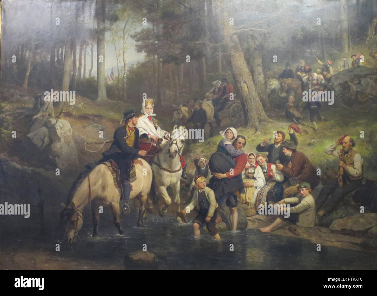 'Wedding Procession through the Forest' by Adolph Tidemand Stock Photo ...