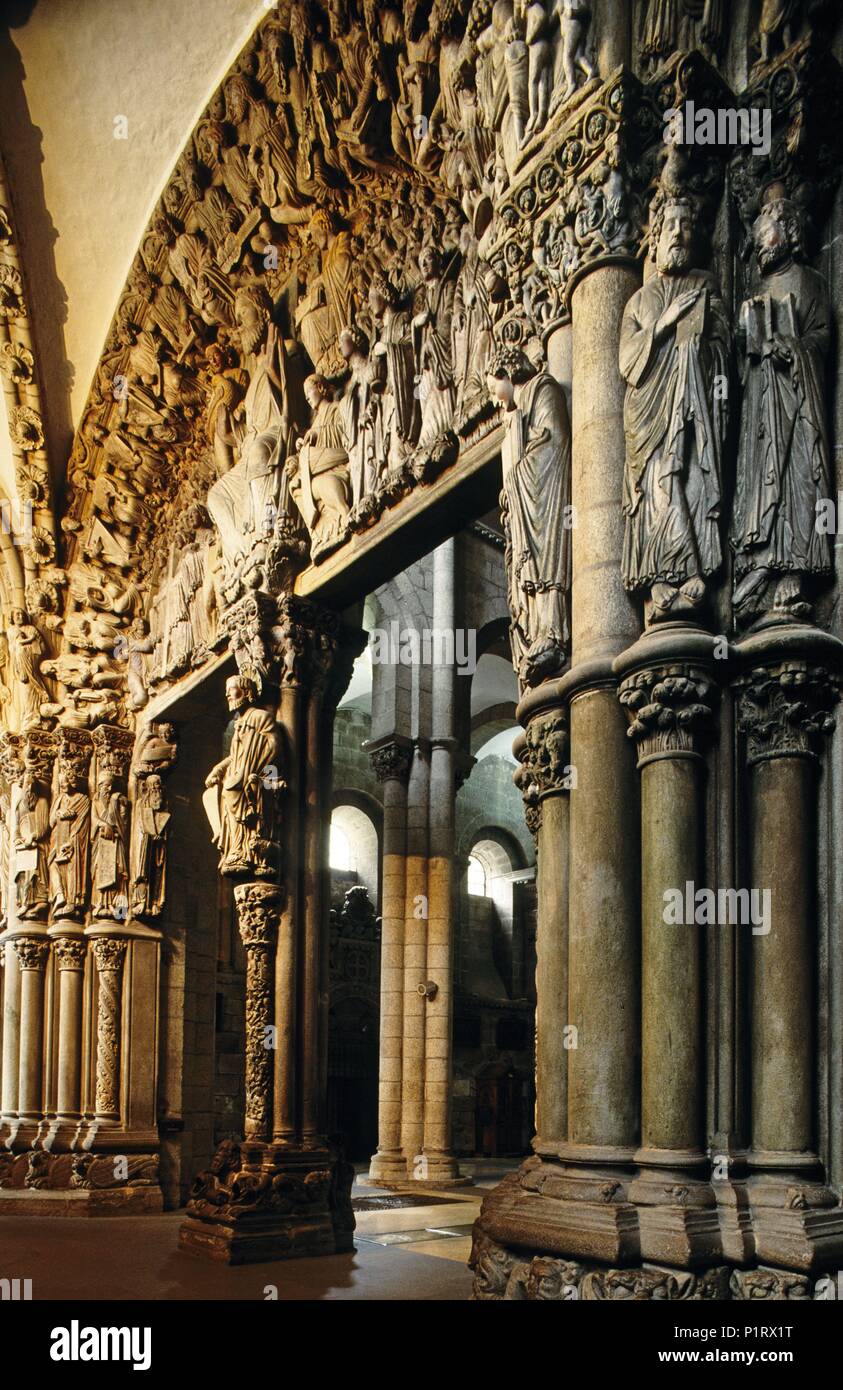 Santiago de Compostela, Cathedral; "Pórtico de la Gloria" portic / gate ...