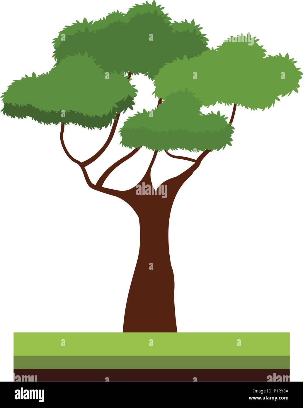 Tree on ground Stock Vector Image & Art - Alamy