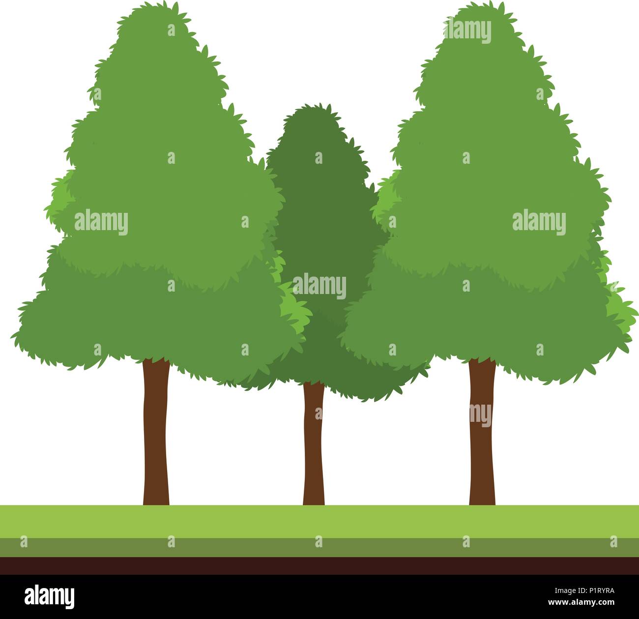 Summer concept bright green trees Stock Vector Images - Alamy