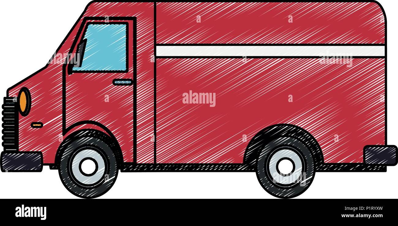 Delivery van vehicle scribble Stock Vector Image & Art - Alamy