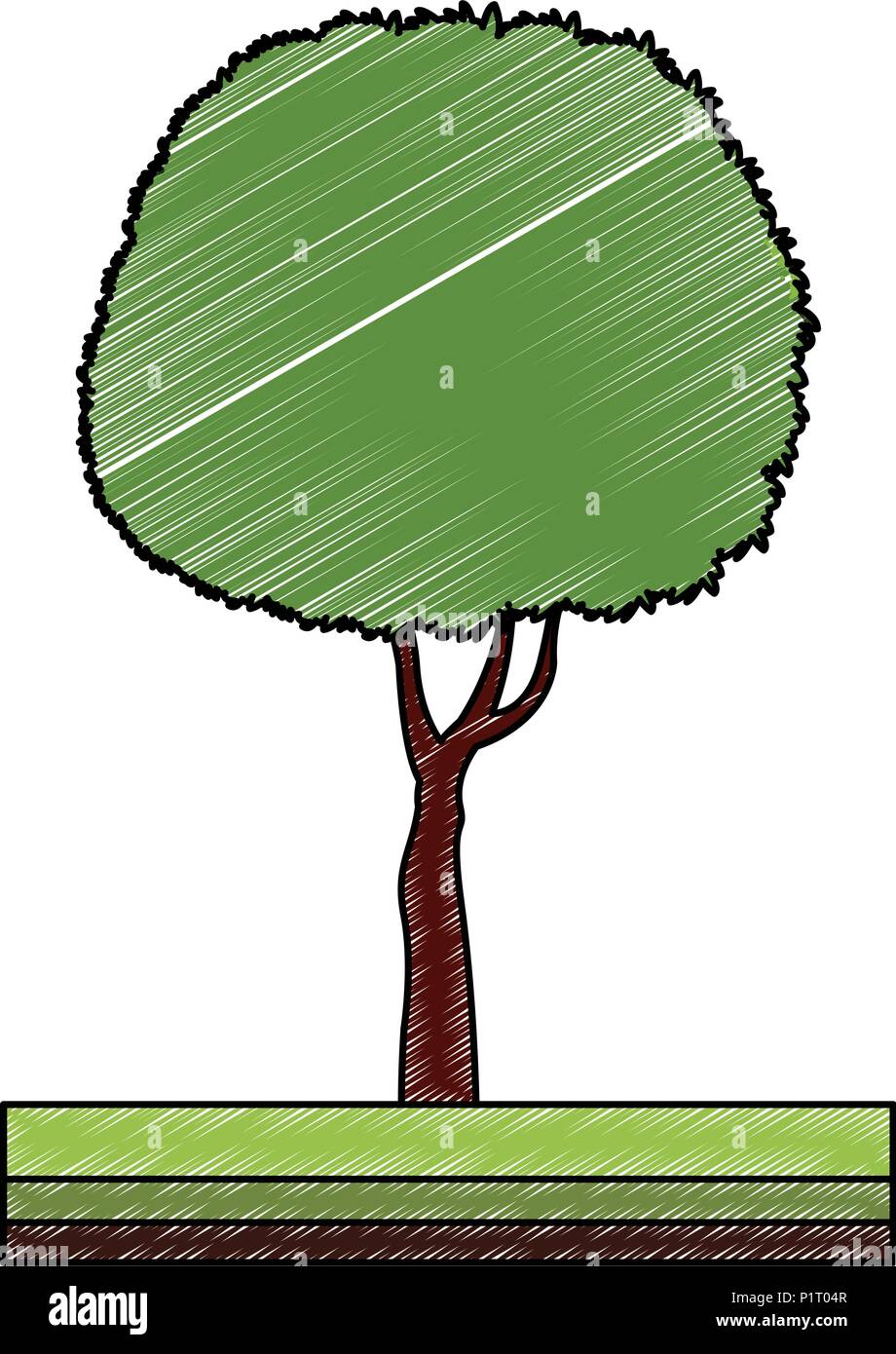 Tree on ground scribble Stock Vector Image & Art - Alamy
