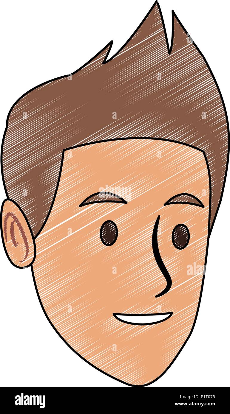 Young man face cartoon scribble Stock Vector Image & Art - Alamy