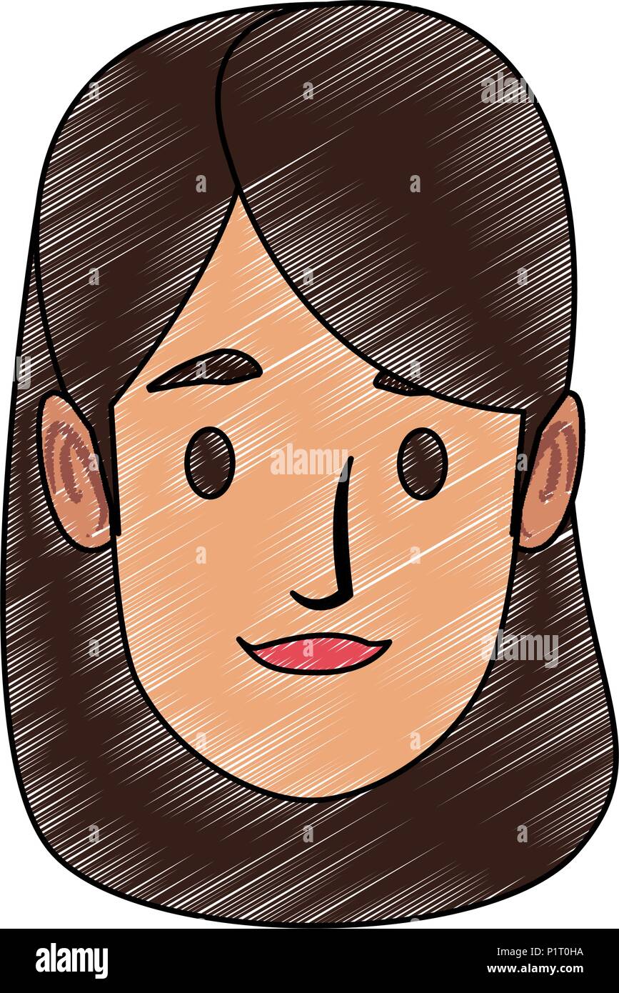 Woman face cartoon scribble Stock Vector Image & Art - Alamy