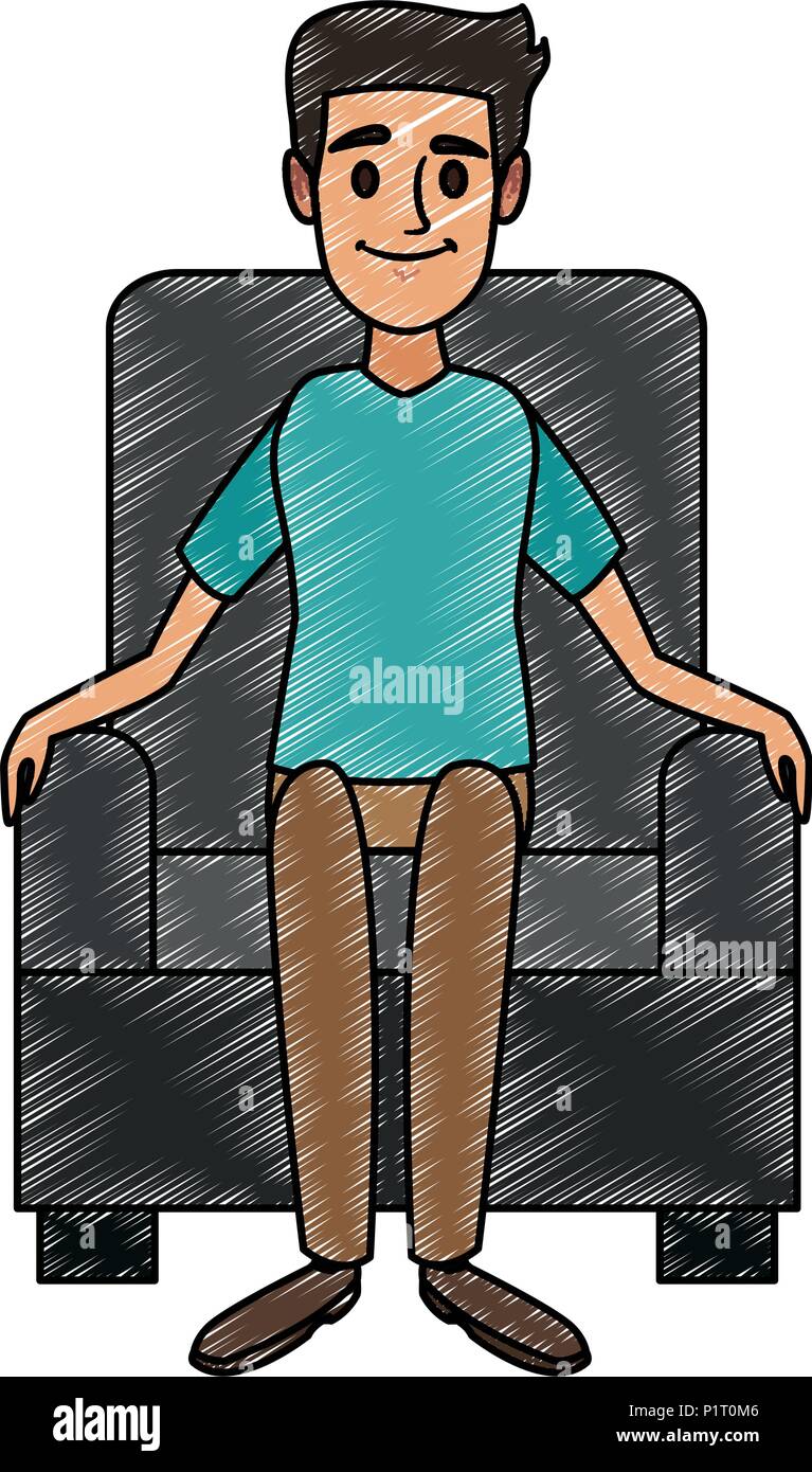 Man seated profile Stock Vector Images - Alamy