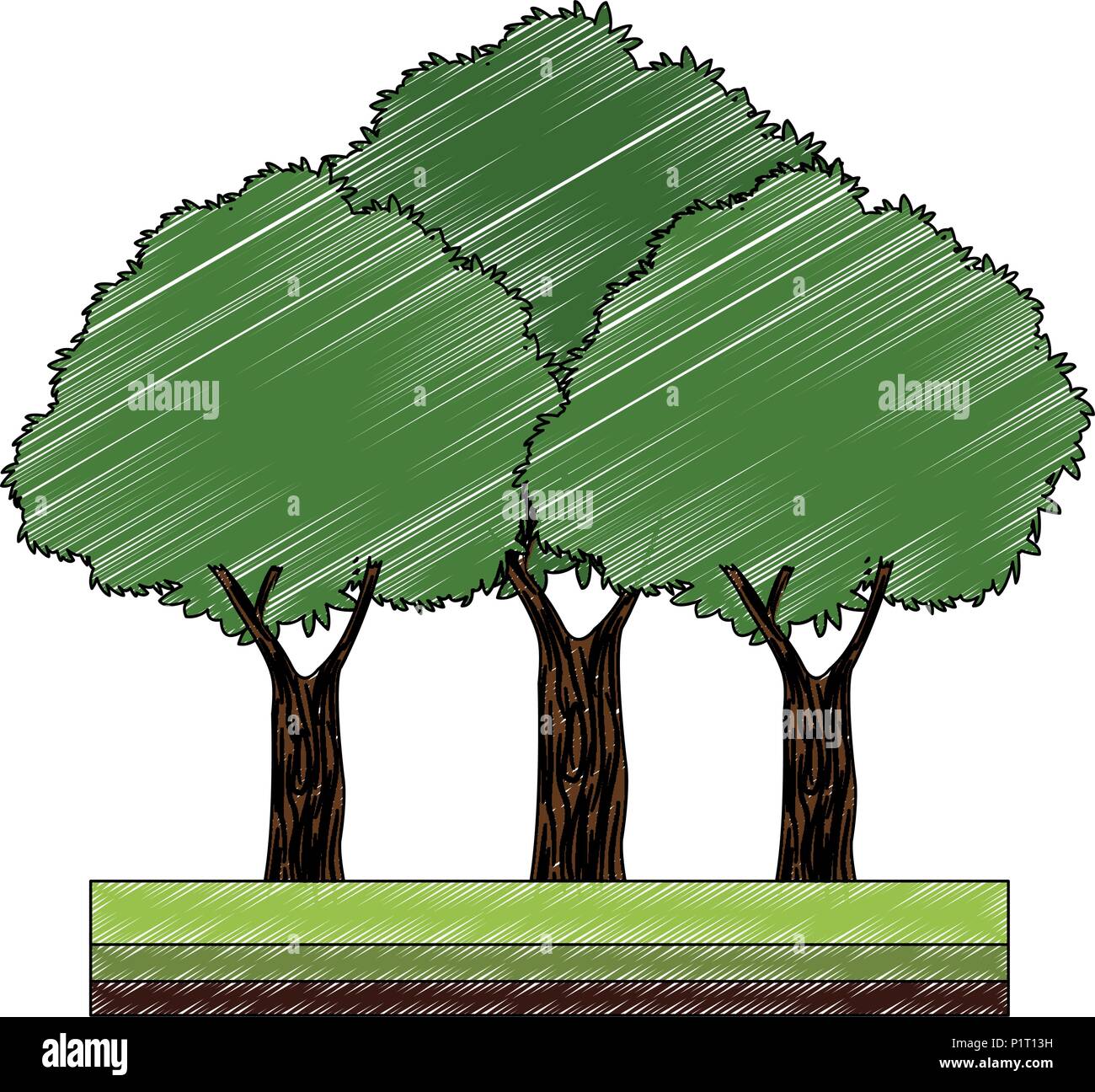 Trees on ground scribble Stock Vector Image & Art - Alamy