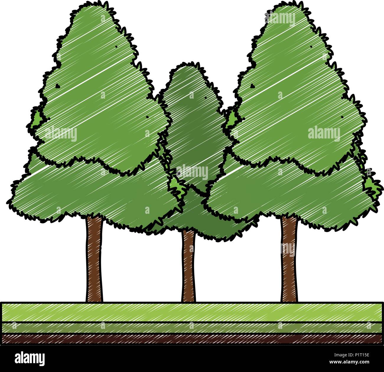 Trees on ground scribble Stock Vector Image & Art - Alamy