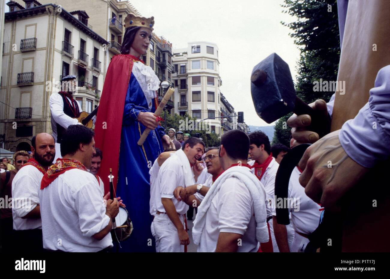 San Sebastián / Donostia; "gigantes" at the "Semana Grande" festivity ...