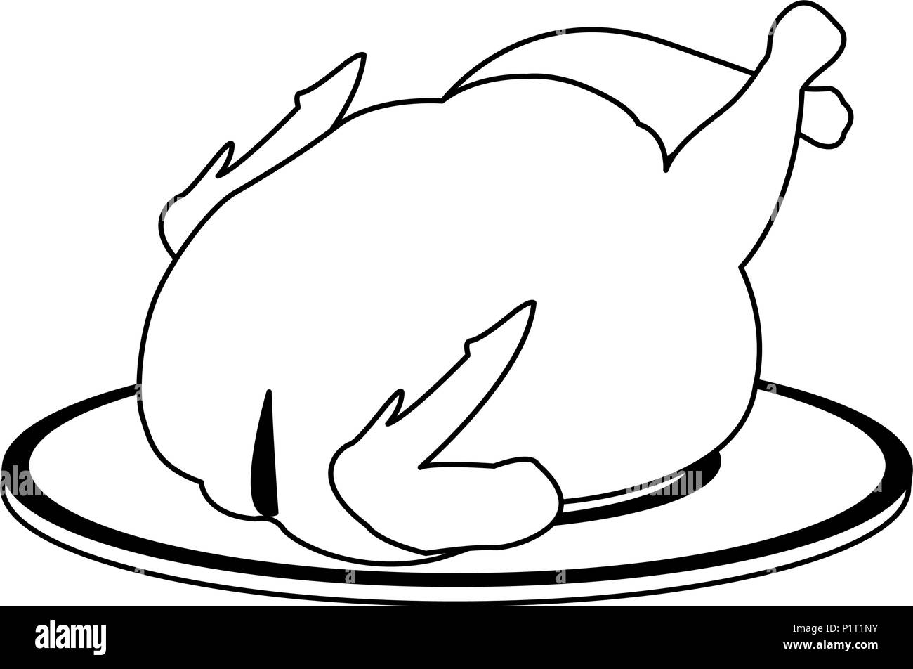 Cooked Chicken Clip Art Black And White