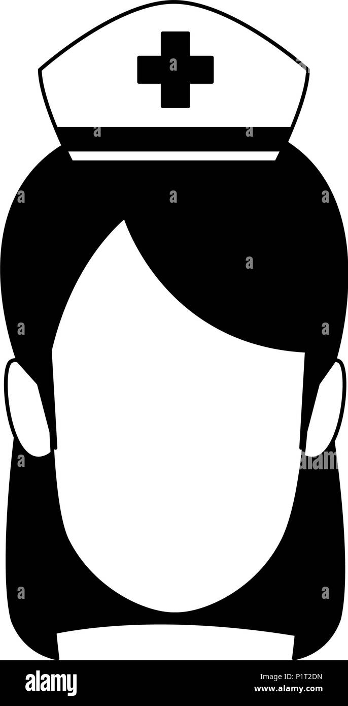 Nurse faceless cartoon in black and white Stock Vector Image & Art - Alamy