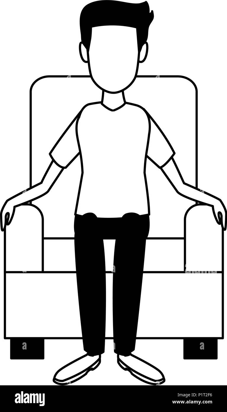 Man seated profile Stock Vector Images - Alamy