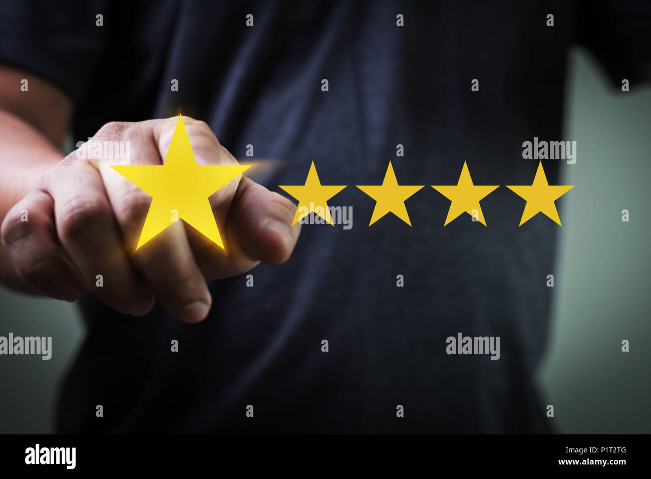 Man Happy Customer give Five Star Rating Experience Customer service ...
