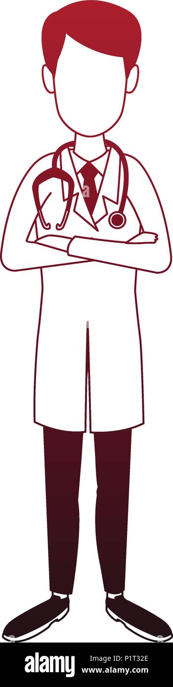 Male doctor cartoon red lines Stock Vector Image & Art - Alamy