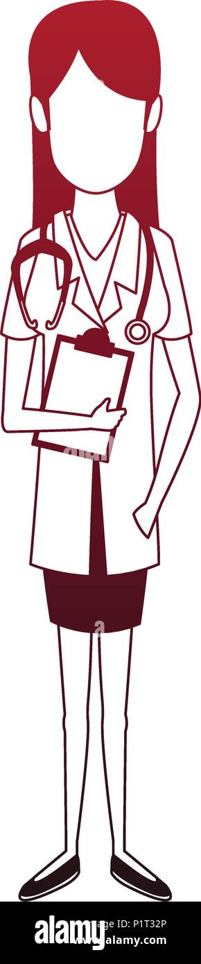 Female doctor cartoon red lines Stock Vector Image & Art - Alamy