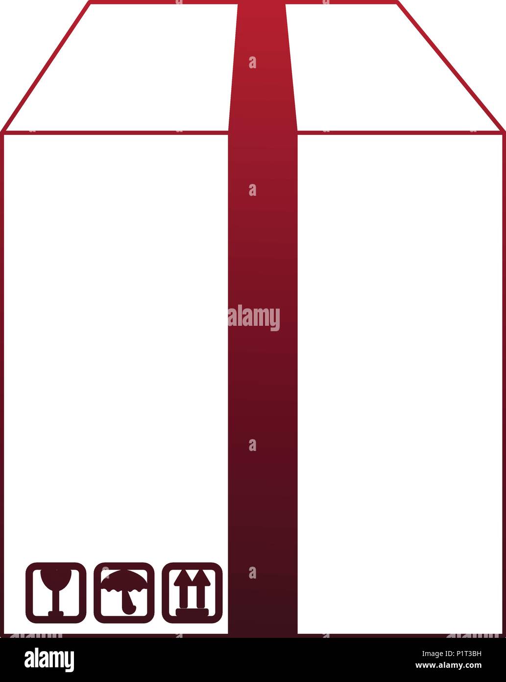 Cardboard box isolated red lines Stock Vector Image & Art - Alamy