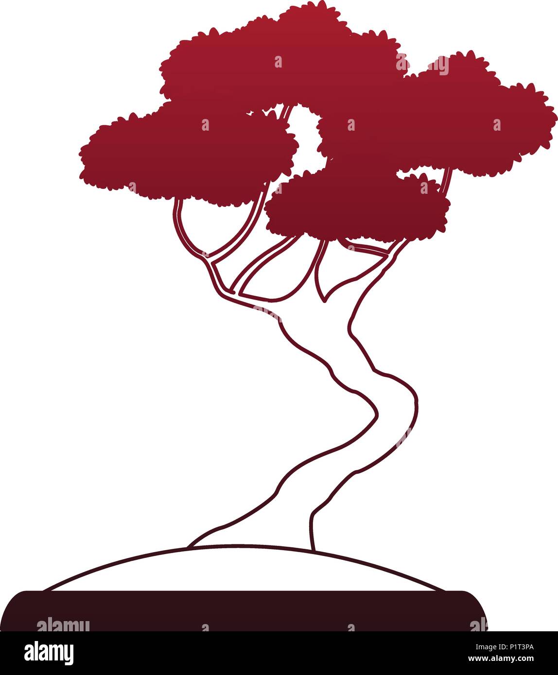 Bonsai in pot red lines Stock Vector Image & Art - Alamy