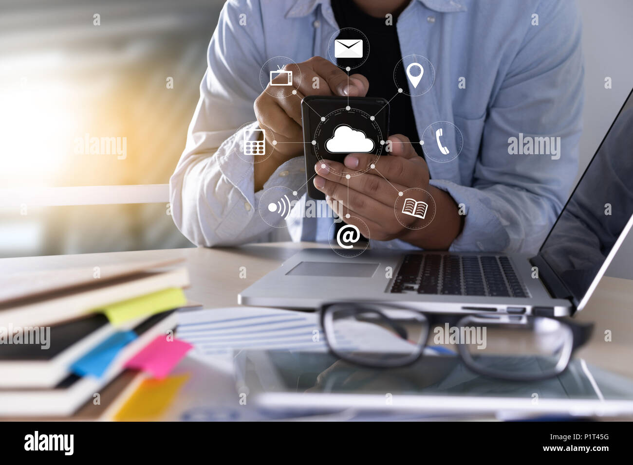 Cloud Computing diagram Network Data Storage Technology Service Stock ...