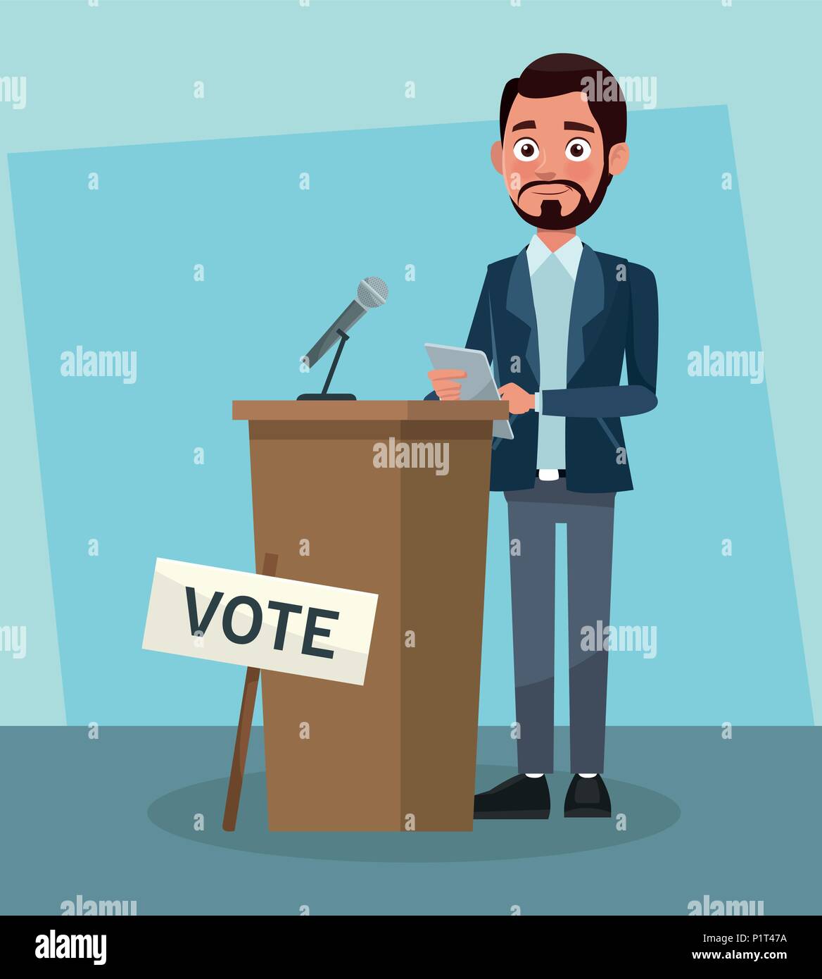 Politician speaking cartoon Stock Vector Image & Art - Alamy