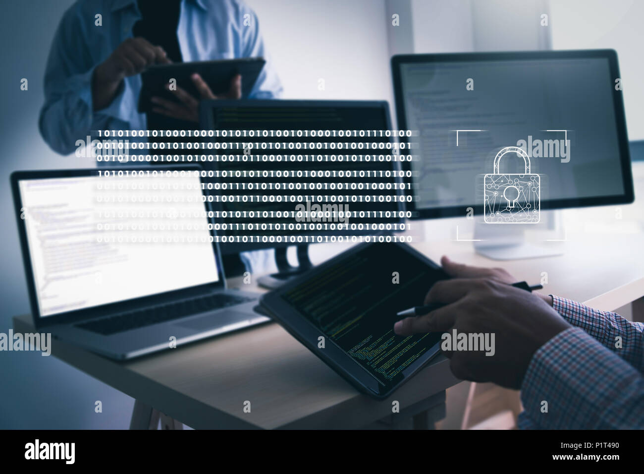 CYBER SECURITY Business technology secure Firewall Antivirus Alert ...