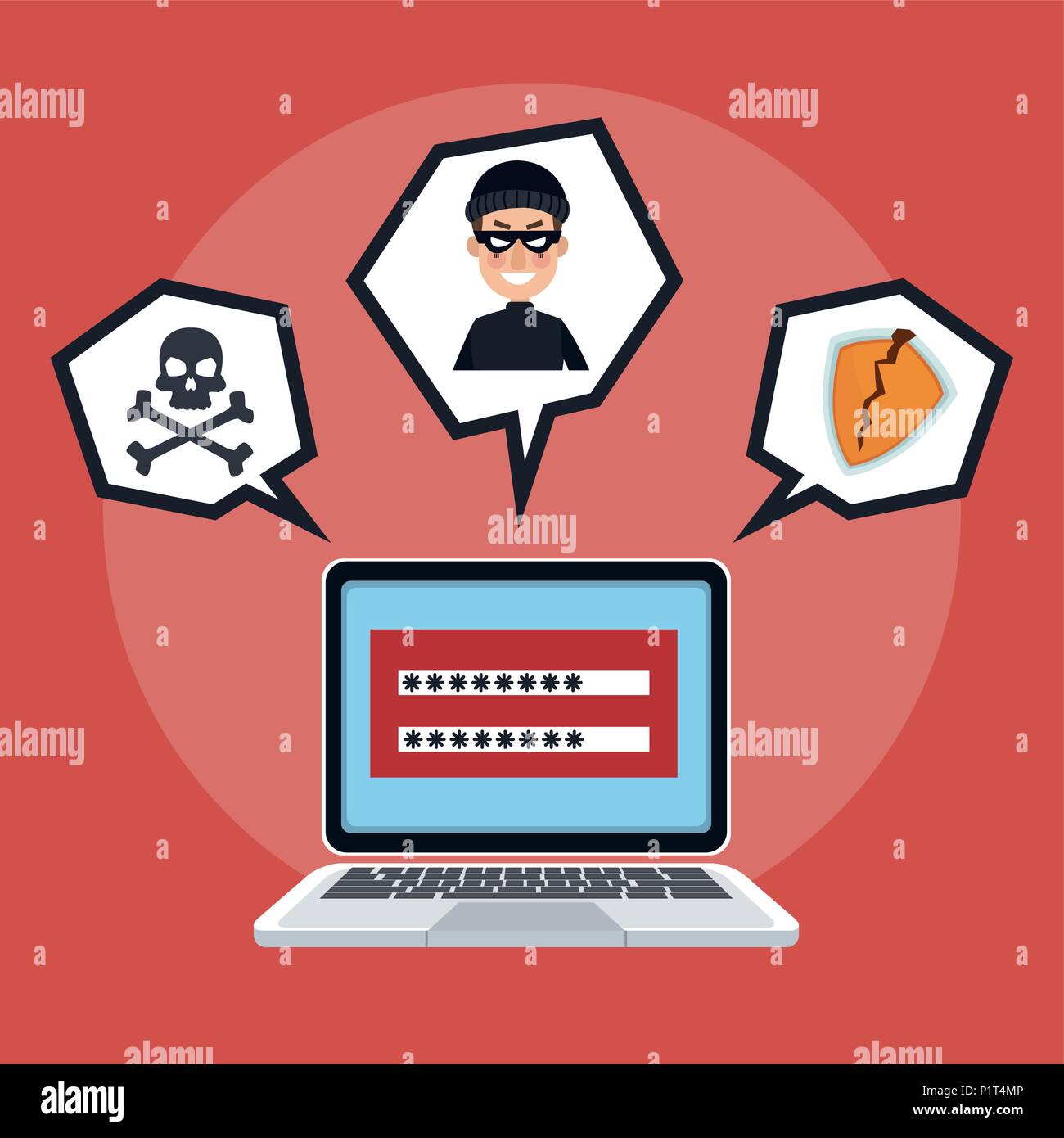 Cyber crime system hacked Stock Vector Images - Alamy