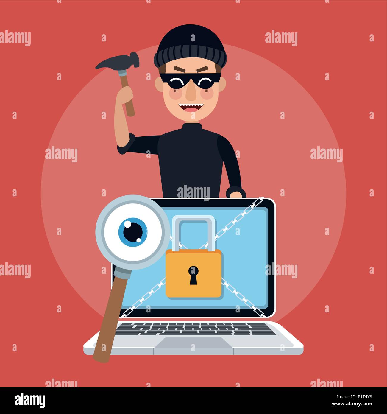 Hacker And Security System Stock Vector Image And Art Alamy