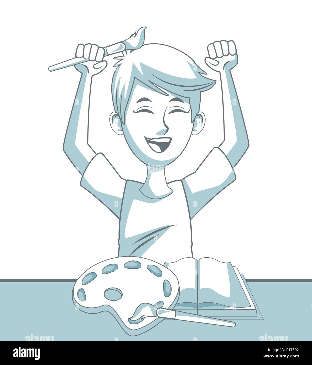 Happy student boy cartoon Stock Vector Image & Art - Alamy