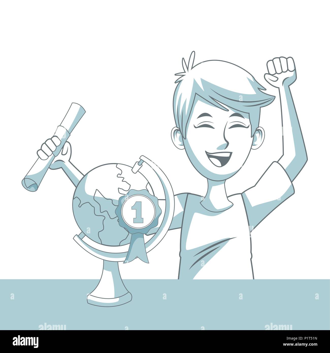 Happy student boy cartoon Stock Vector Image & Art - Alamy