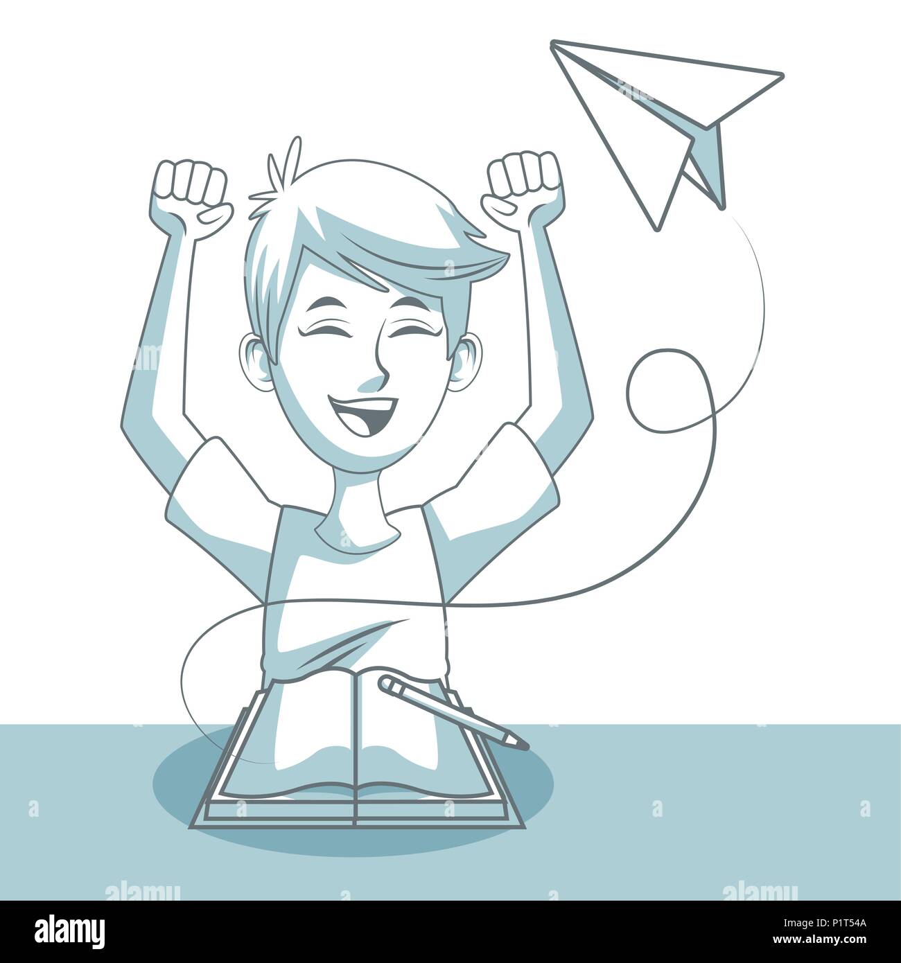 Happy student boy cartoon Stock Vector Image & Art - Alamy