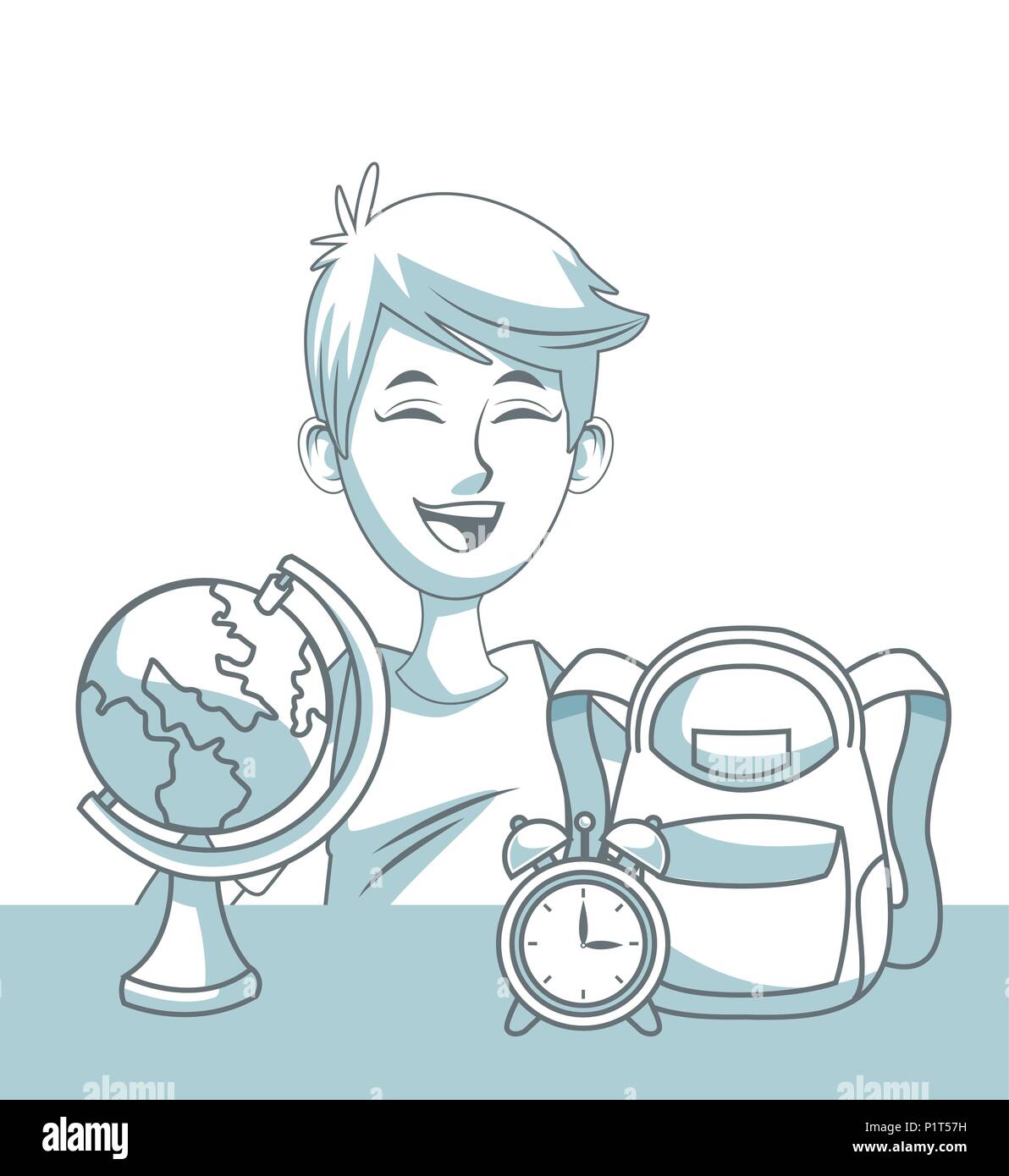 Happy student boy cartoon Stock Vector Image & Art - Alamy