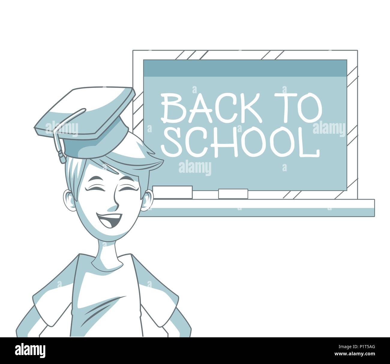 Happy student boy cartoon Stock Vector Image & Art - Alamy