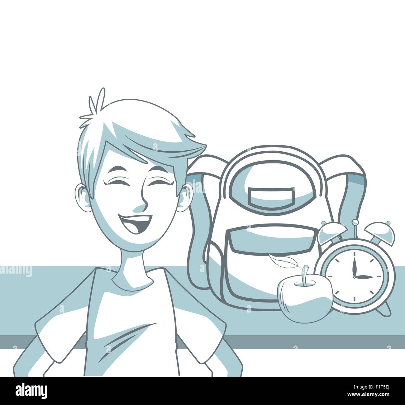 Happy student boy cartoon Stock Vector Image & Art - Alamy