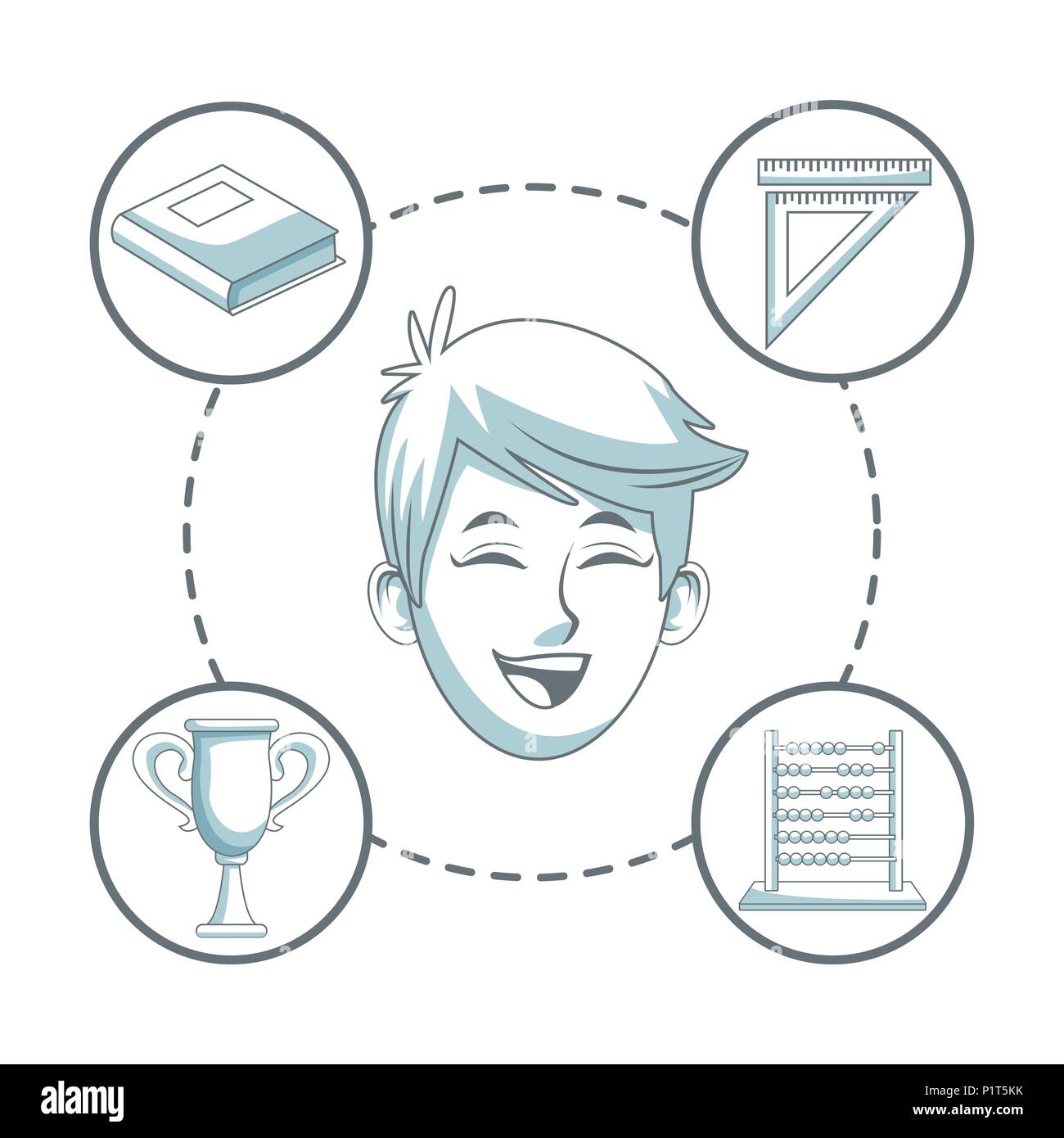 Happy student boy cartoon Stock Vector Image & Art - Alamy