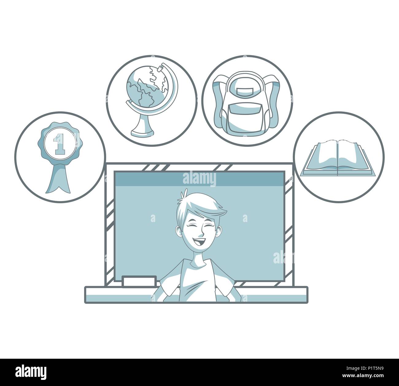 Happy student boy cartoon Stock Vector Image & Art - Alamy