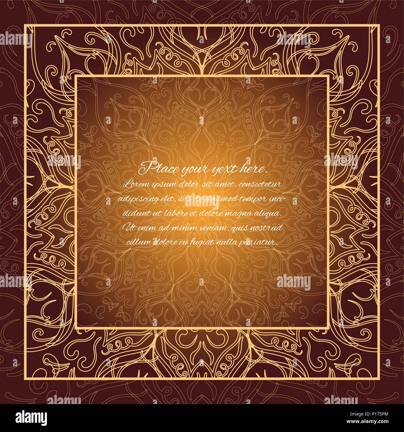 Vintage border. Lace invitation card Stock Vector Image & Art - Alamy