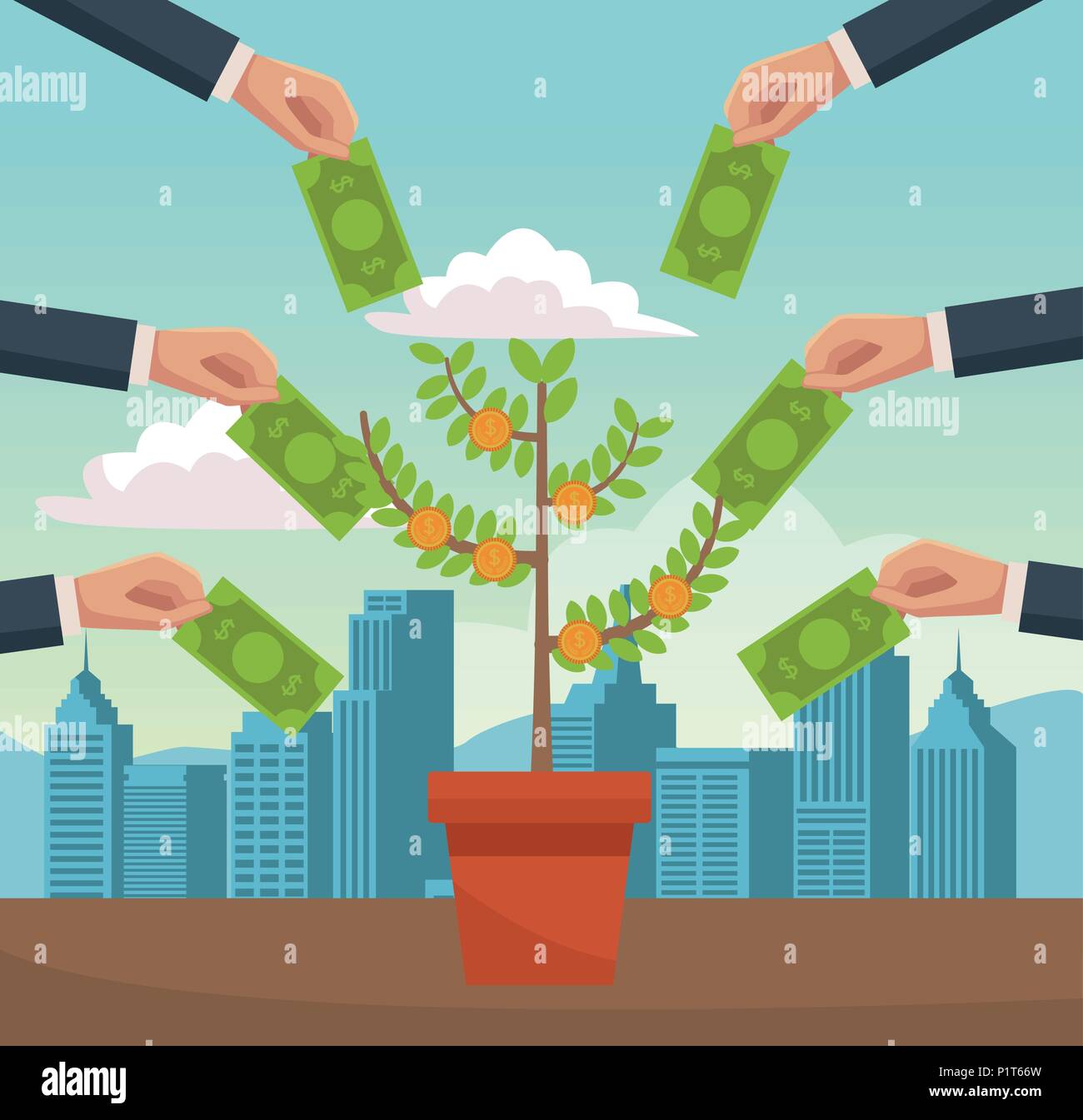 Buildings money economy Stock Vector Images - Alamy