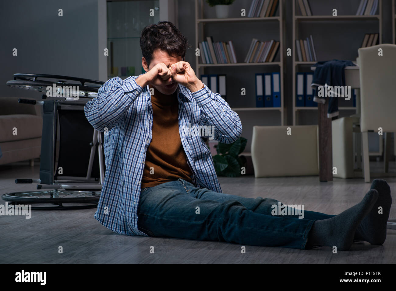 Man Falling Off Chair High Resolution Stock Photography and Images - Alamy