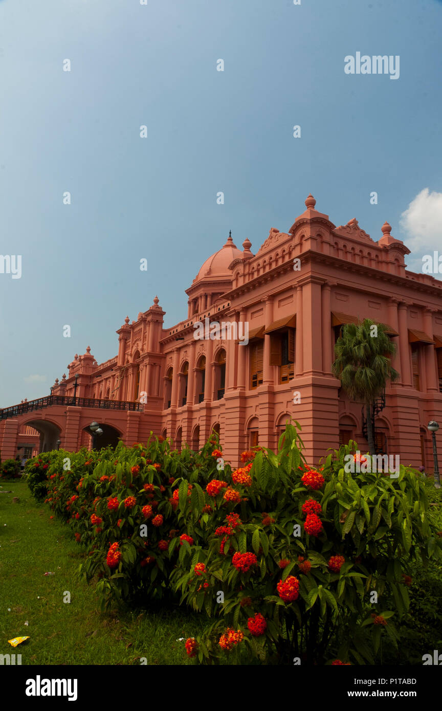 The historic Ahsan Manjil is situated on the bank of the Buriganga ...