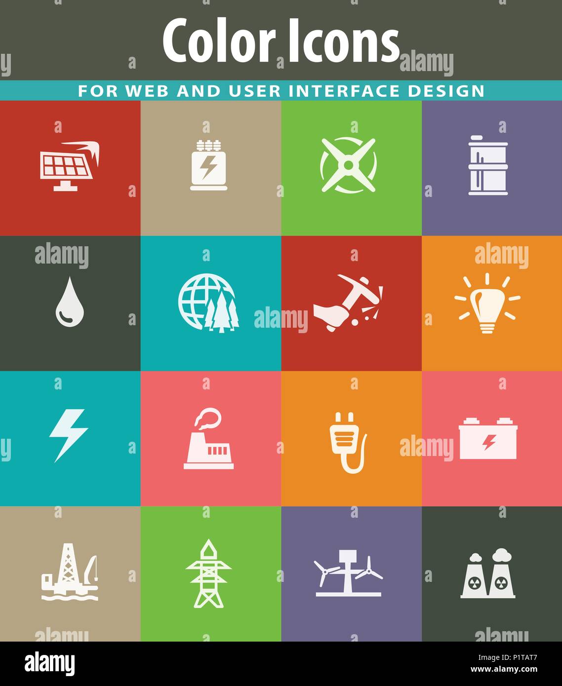 Alternative energy icons set for web sites and user interface Stock ...