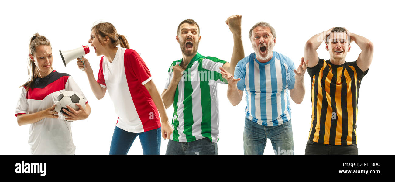 Collage about emotions of football fans Stock Photo - Alamy