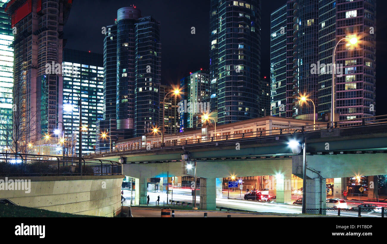 A Night view of Toronto downtown expressway Stock Photo - Alamy